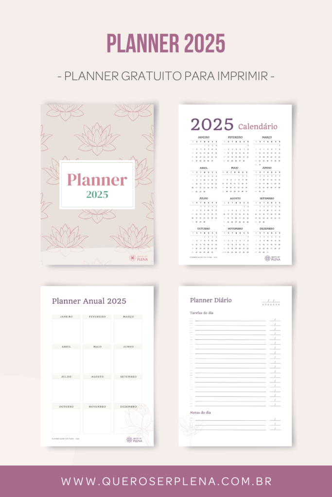 Planner 2025 para imprimir: baixe o pdf grátis